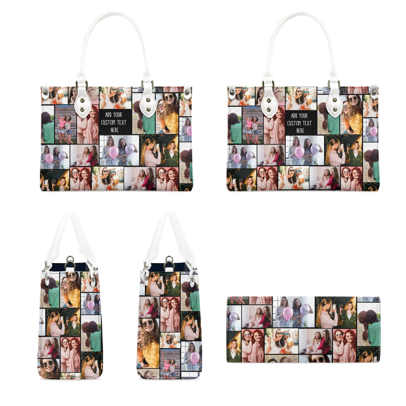 Create Your Own Leather Handbag with Collage Photo and Text – marketpresent
