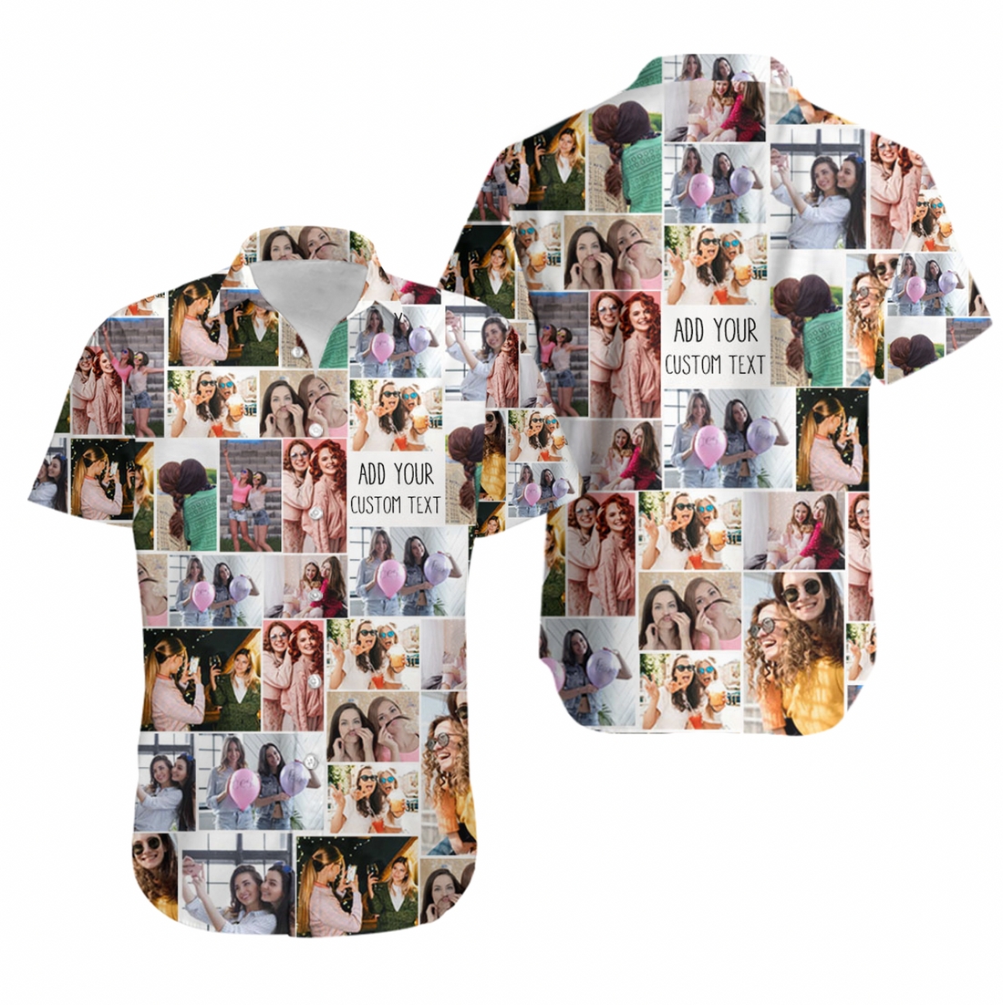 Create a Custom Collage Photo & Text on Unisex Hawaiian Shirt ...