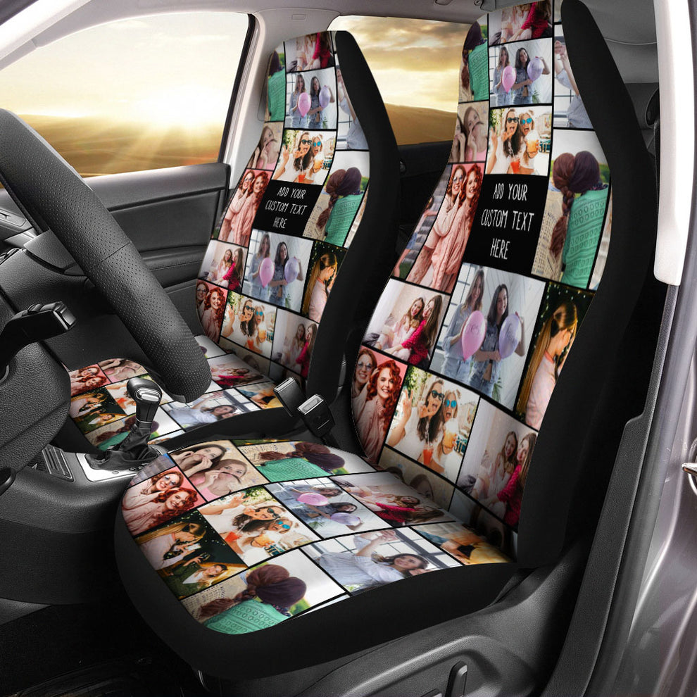 Create a Custom Collage Photo & Text on Car Seat Covers – marketpresent