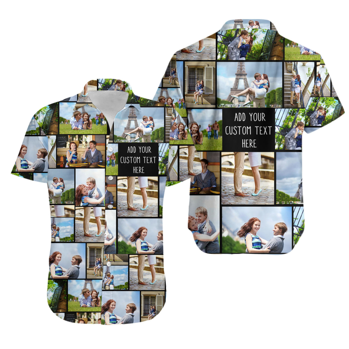 Create a Custom Collage Photo & Text on Unisex Hawaiian Shirt ...